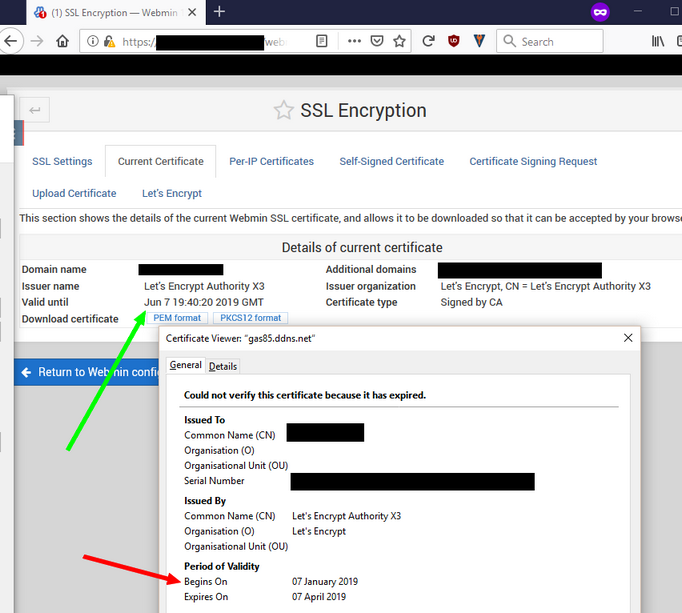 Let's encrypt expired Certificat instead of new · Issue #1042 · webmin/webmin · GitHub