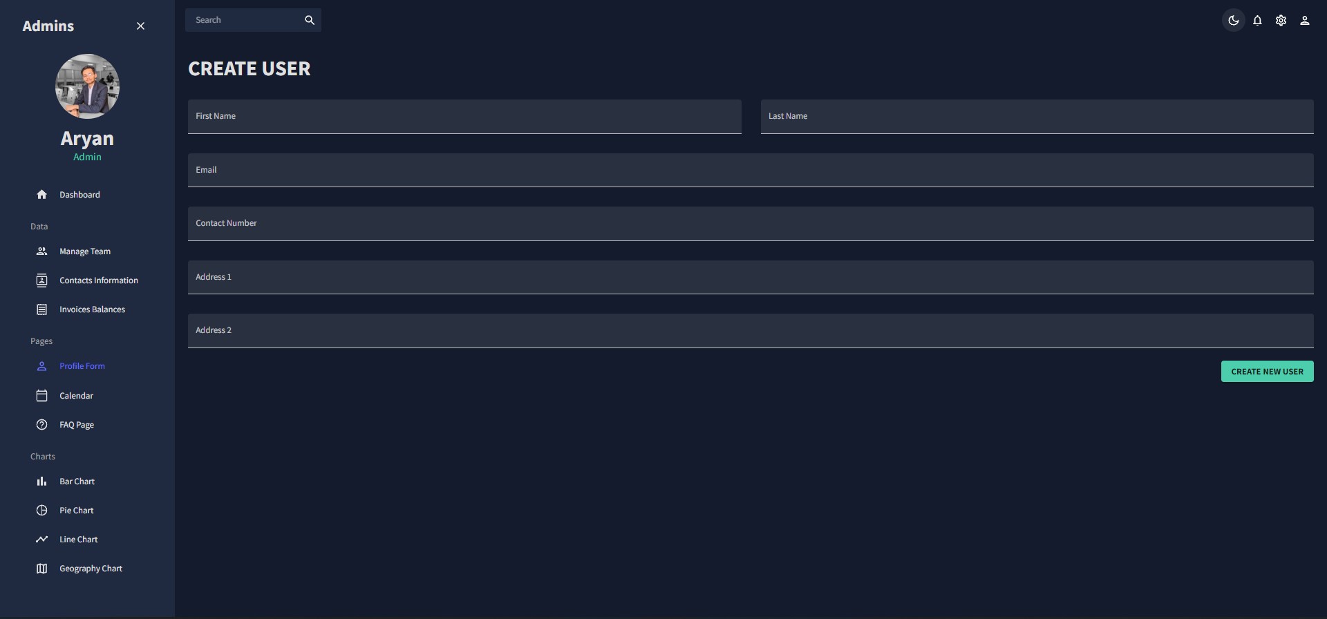 GitHub - Aryan-Srivastava/Admin-Dashboard