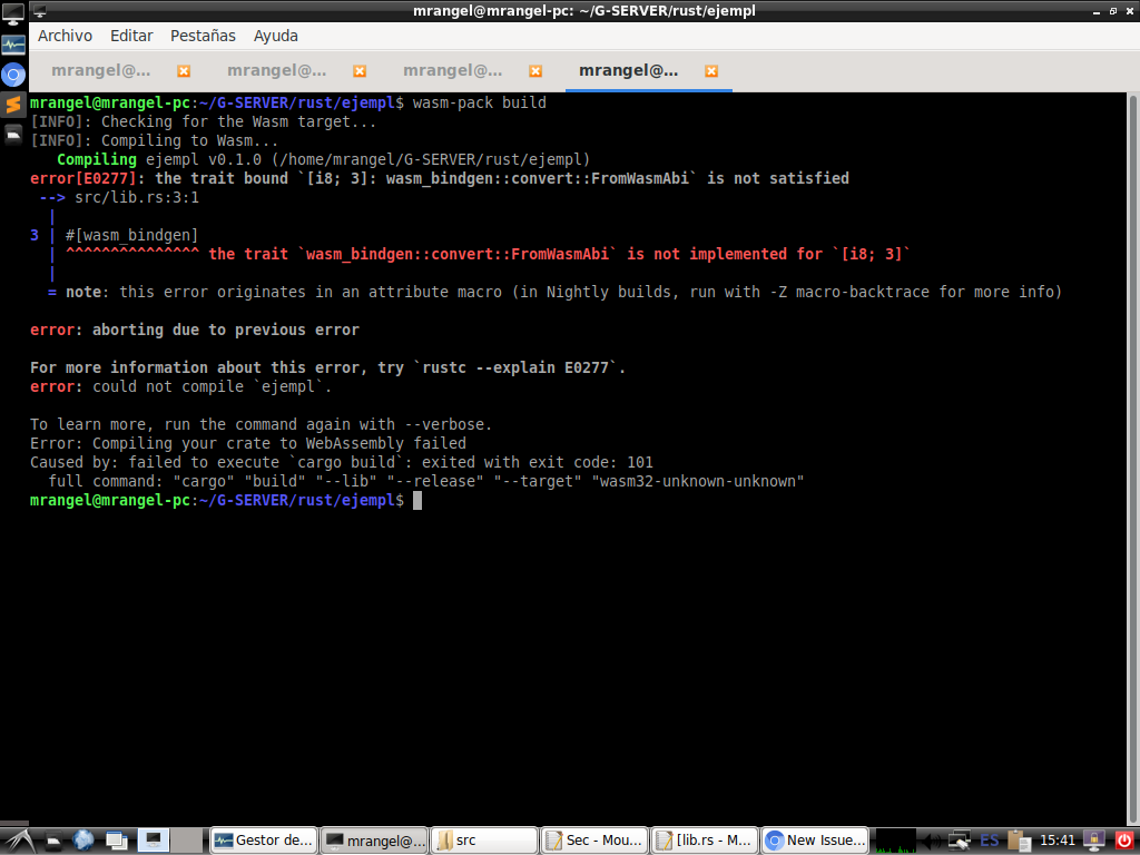 Wasm Pack 091 Error The Trait Bound ` I8 3 Wasmbindgenconvertfromwasmabi` Is Not