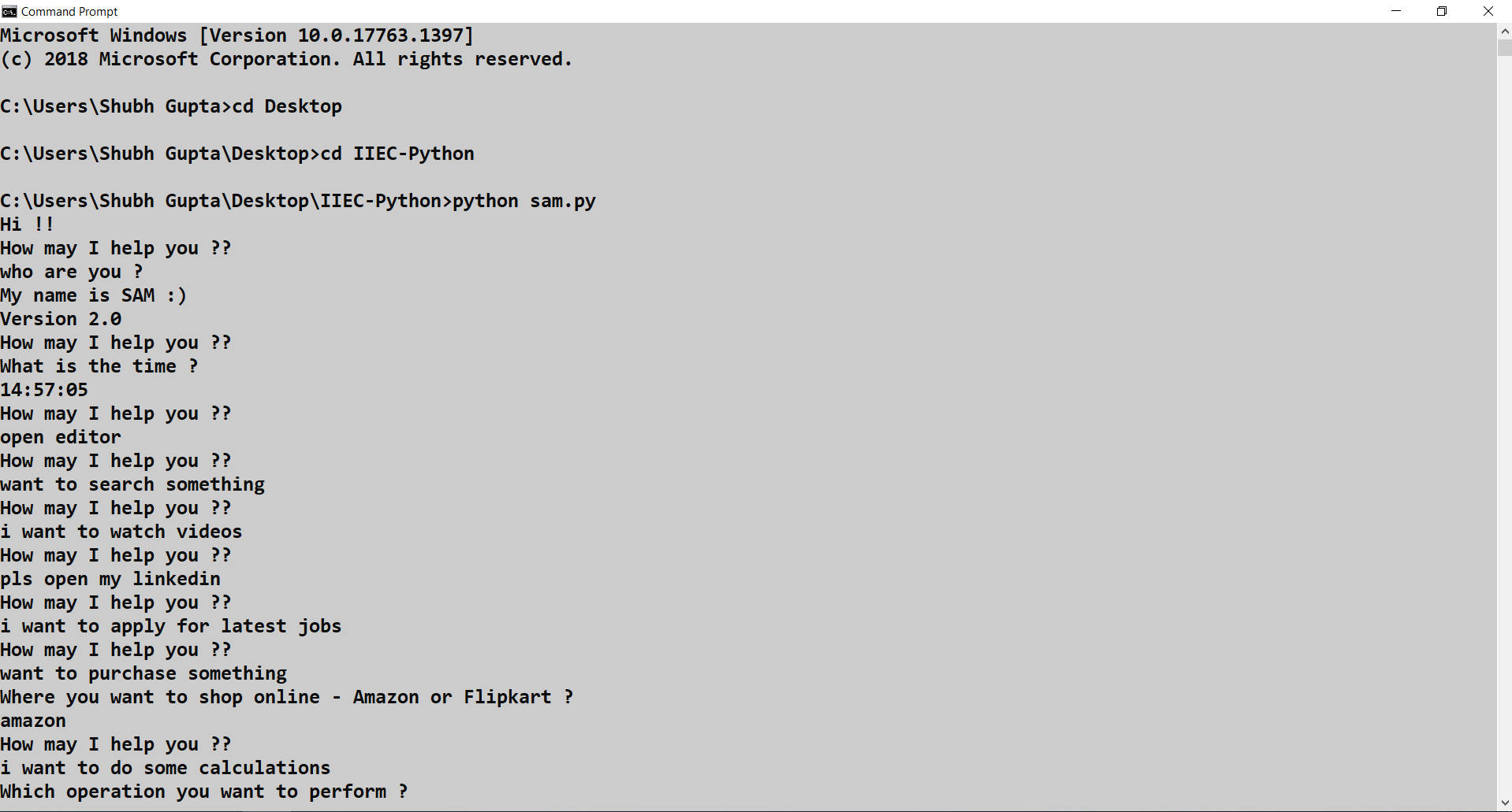 GitHub - shubh-cse/SAM-Desktop-Assistant: SAM is a desktop assistant ...