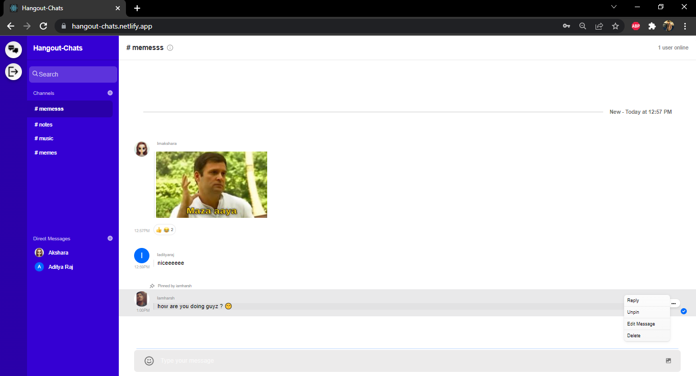 Github Iadityaraj Hangout Chats
