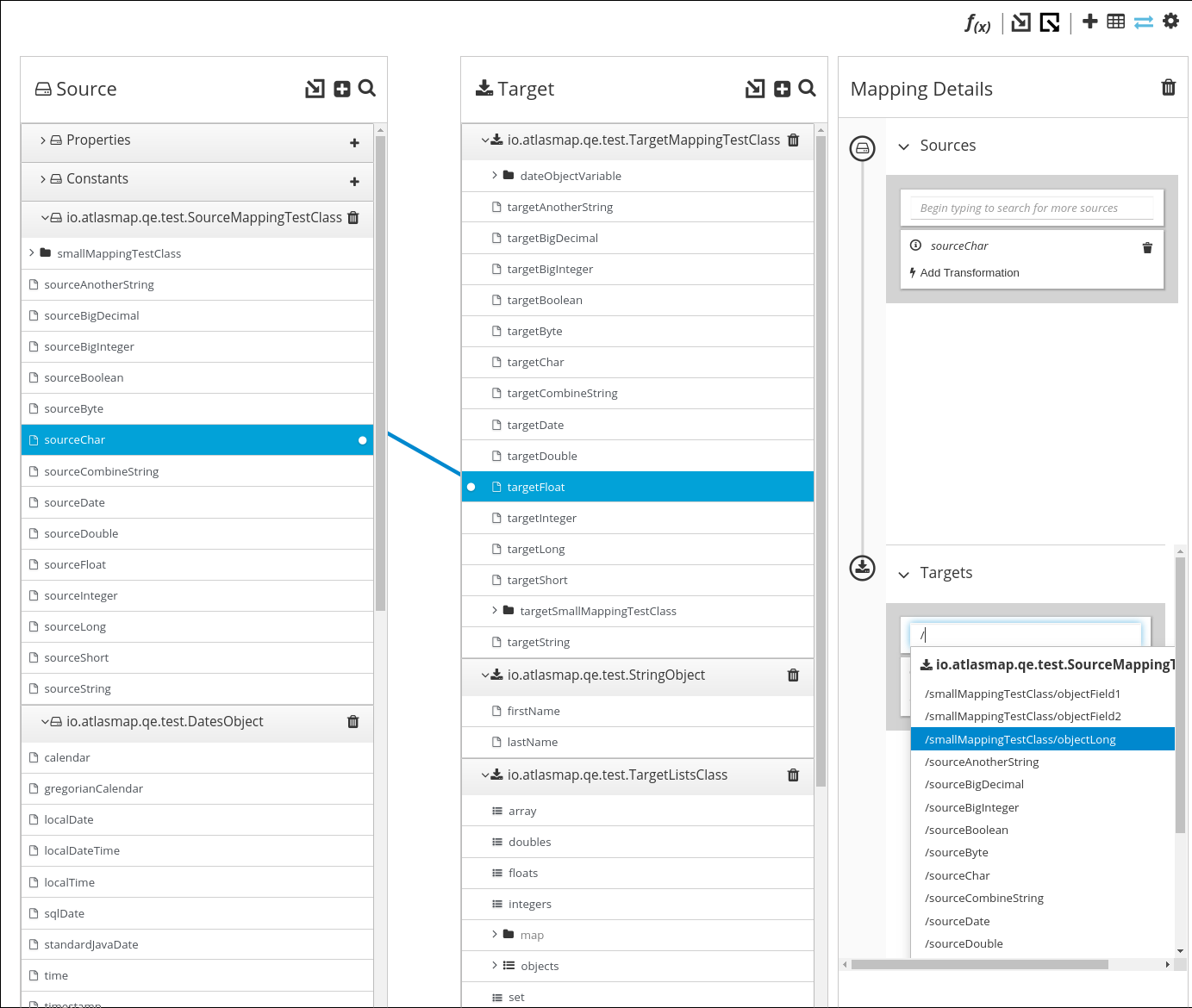 [Regression]Target input field lists only source fields in current master · Issue #1271 ...