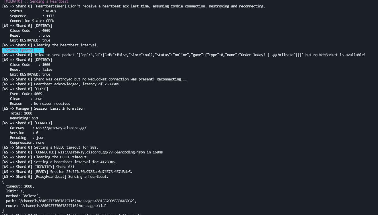Bot Crashes every 1-5 Minutes · Issue #6552 · discordjs/discord.js · GitHub