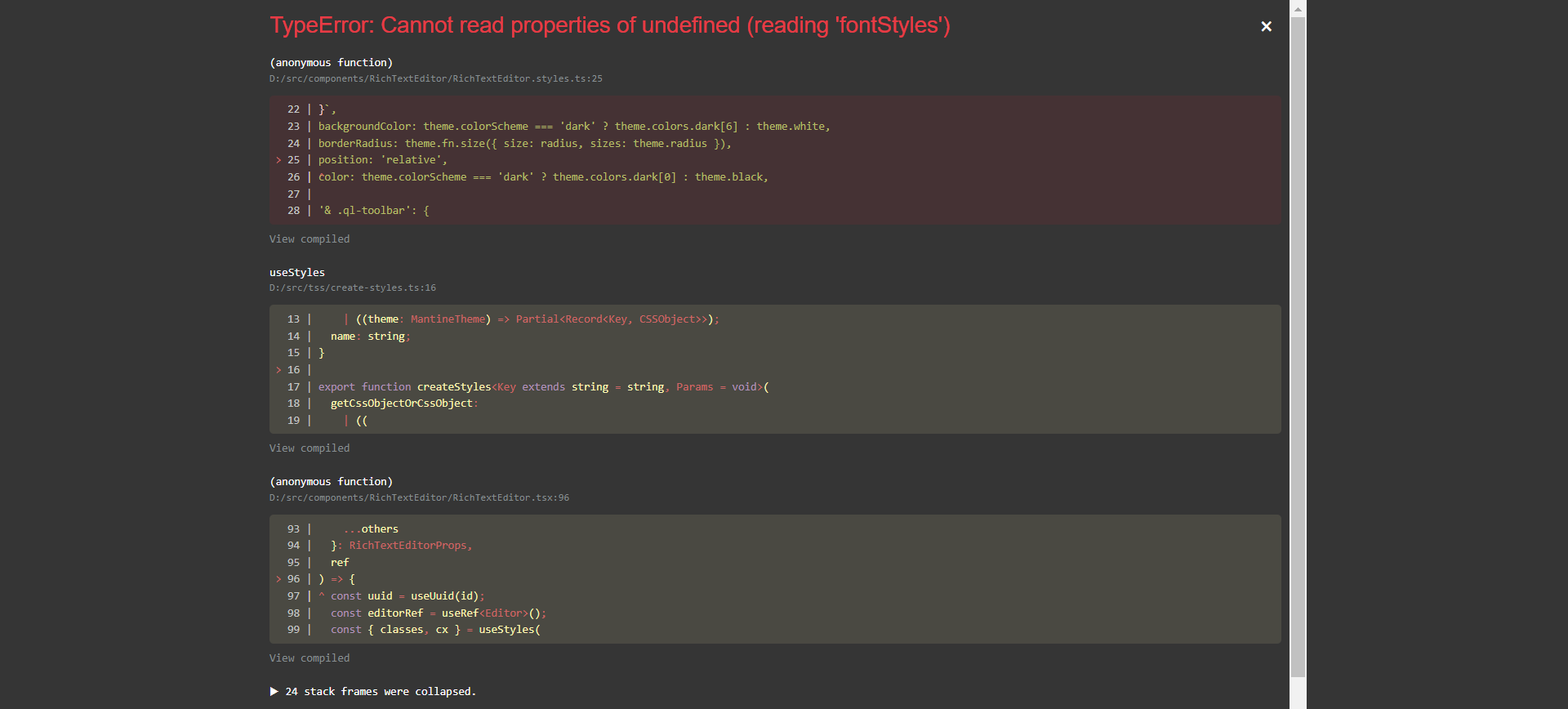 I m trying to integrate RichTextEditor but facing this issue ): · Issue ...