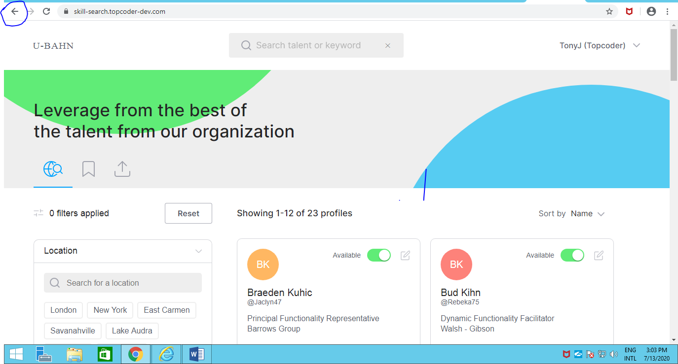 [Bug Hunt] Error page is displayed on Back navigation · Issue #448 · topcoder-platform/u-bahn ...