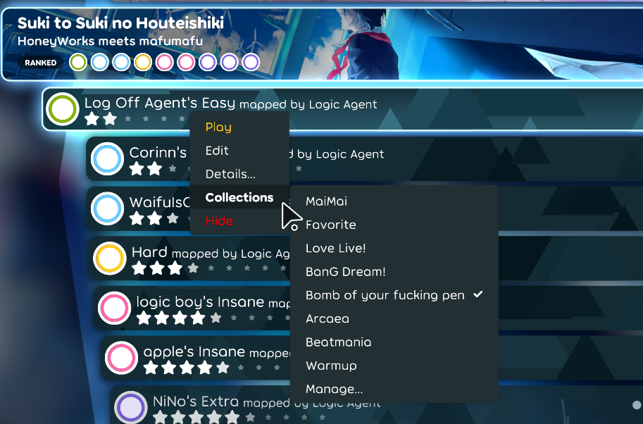 Suggestion on collection menu at beatmap selection page · Issue #12512 ...