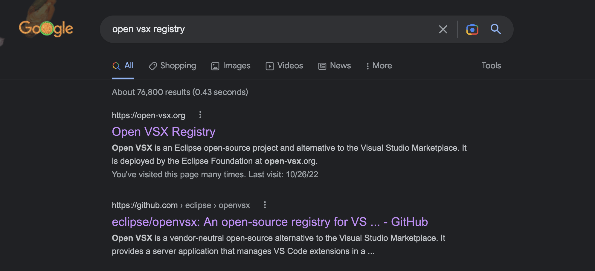 website: improve information from search result · Issue #1240 · EclipseFdn/open-vsx.org · GitHub