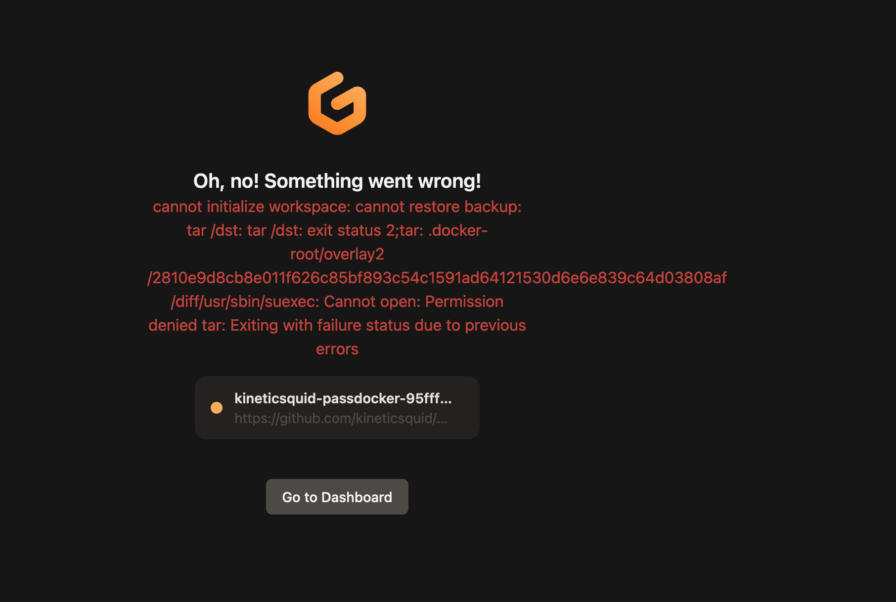 Cannot initialize workspace: cannot restore backup: ... Permission denied tar · Issue #14774 ...
