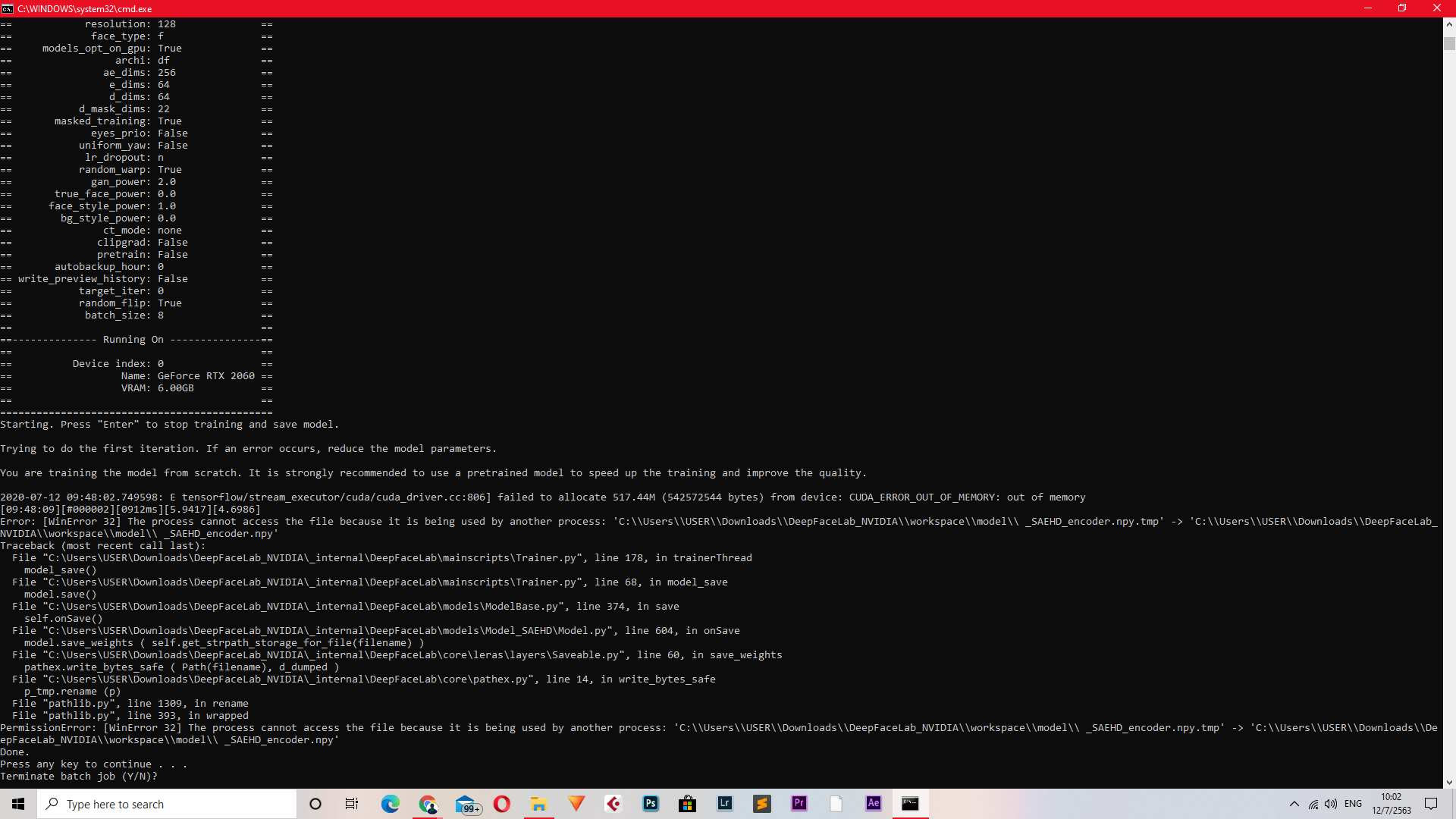 Save ERROR · Issue #826 · iperov/DeepFaceLab · GitHub