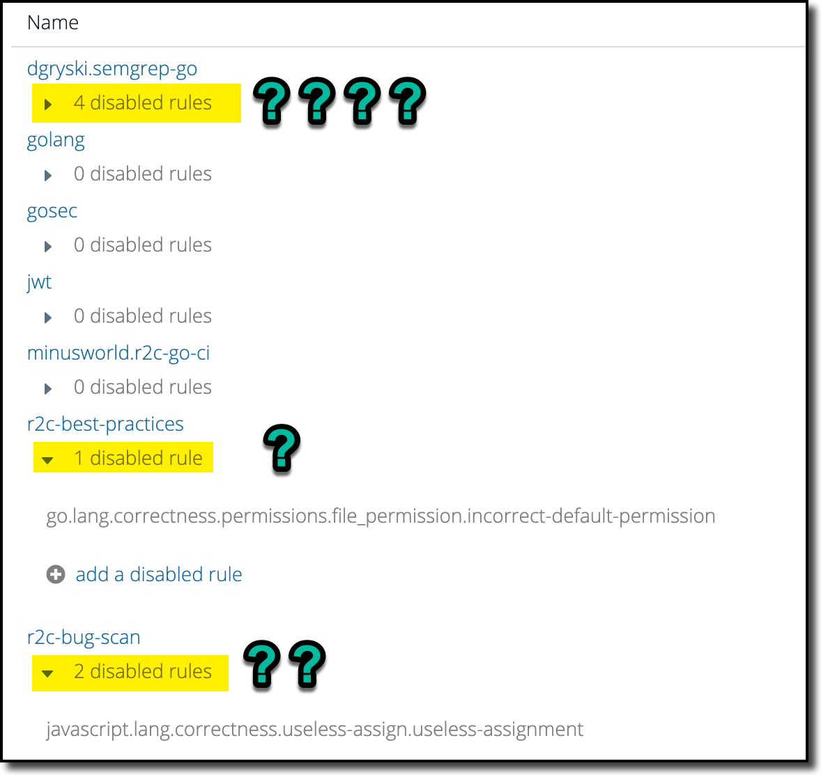 Need to be able to annotate rule disablements · Issue #2779 · semgrep/semgrep · GitHub