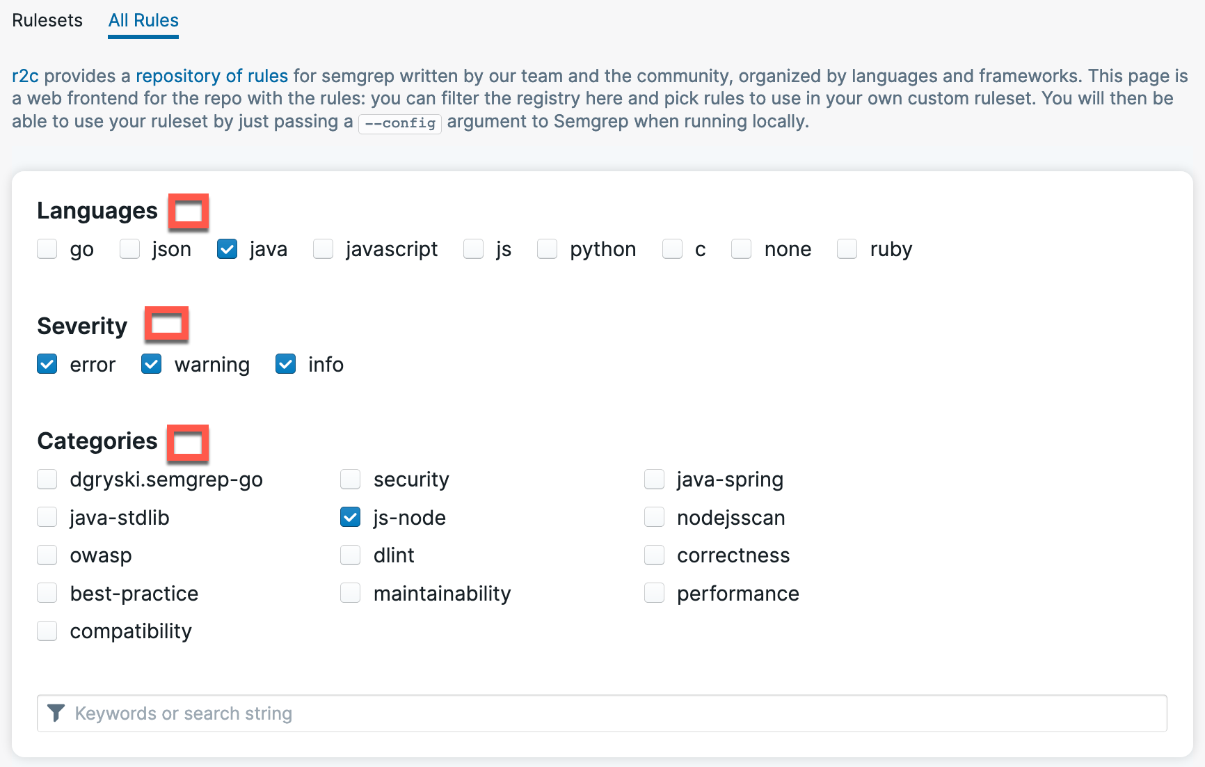 Category selections confusing until the "aha" moment · Issue #1703 · semgrep/semgrep · GitHub