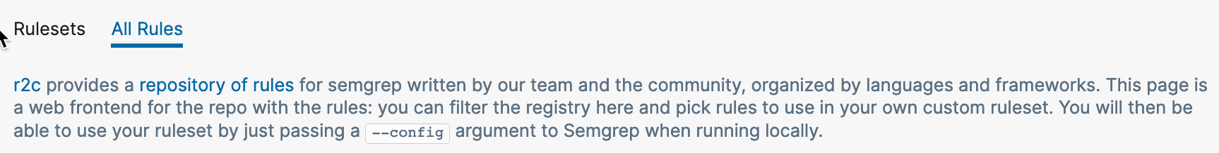 Select Rules And Get Config Url On Semgrep Dev · Issue 1704 · Semgrep