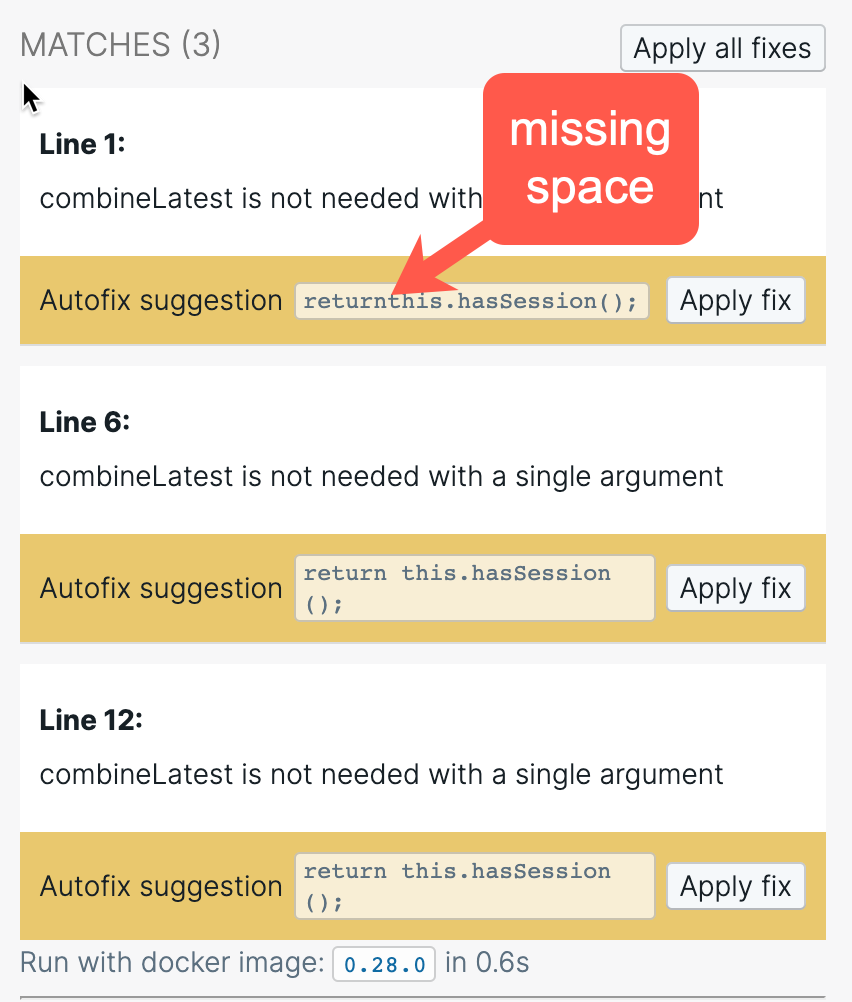 Indent on sample code affects autofix result · Issue #1916 · semgrep ... Indent on sample code affects autofix result · Issue #1916 · semgrep ...