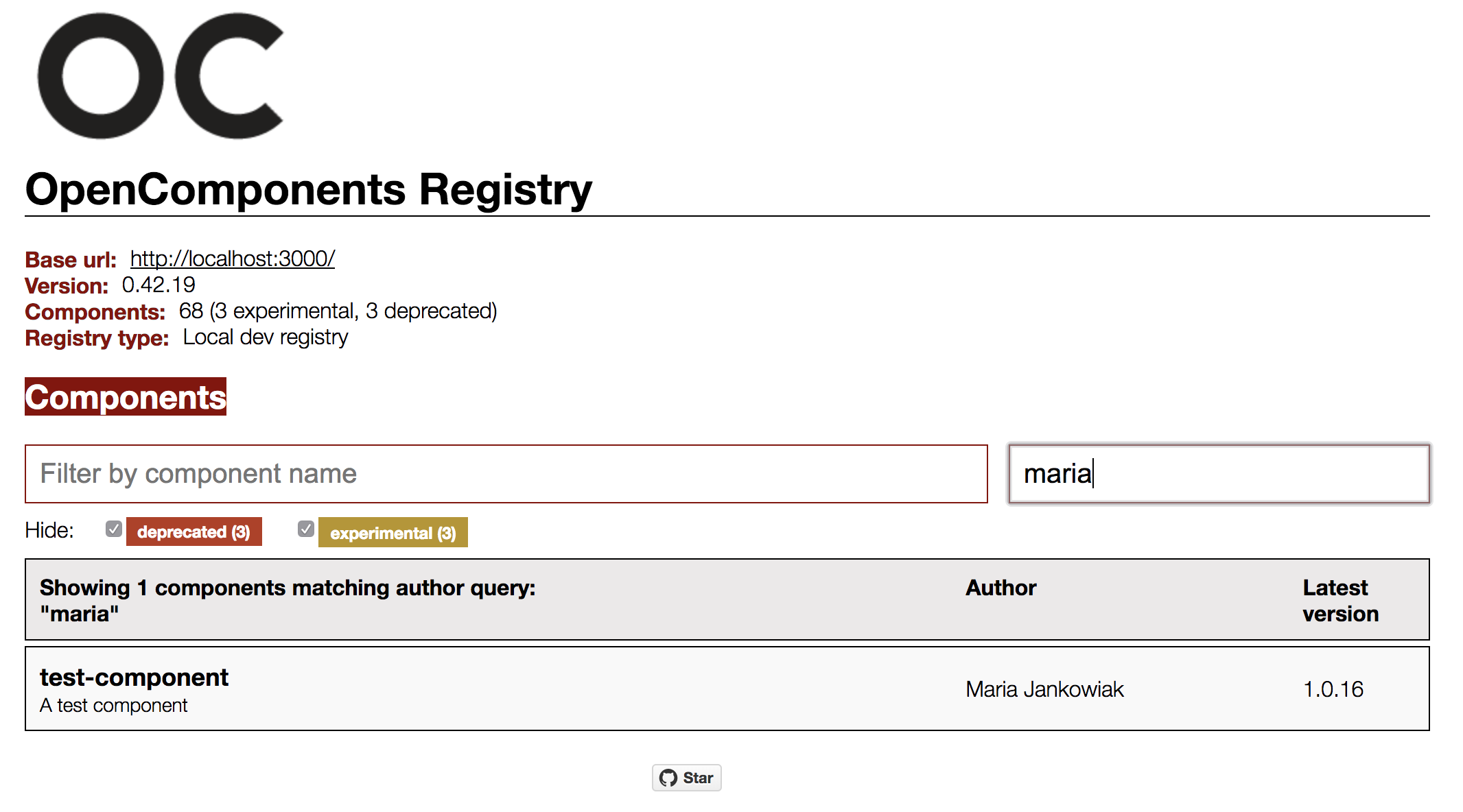 Author filter in registry page · Issue #824 · opencomponents/oc · GitHub