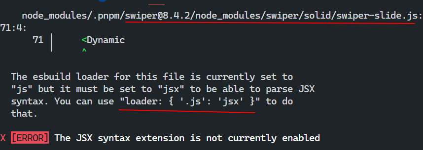 Some '.js' file should use ‘.jsx’ to avoid Bundler Error · Issue #6098 · nolimits4web/swiper ...