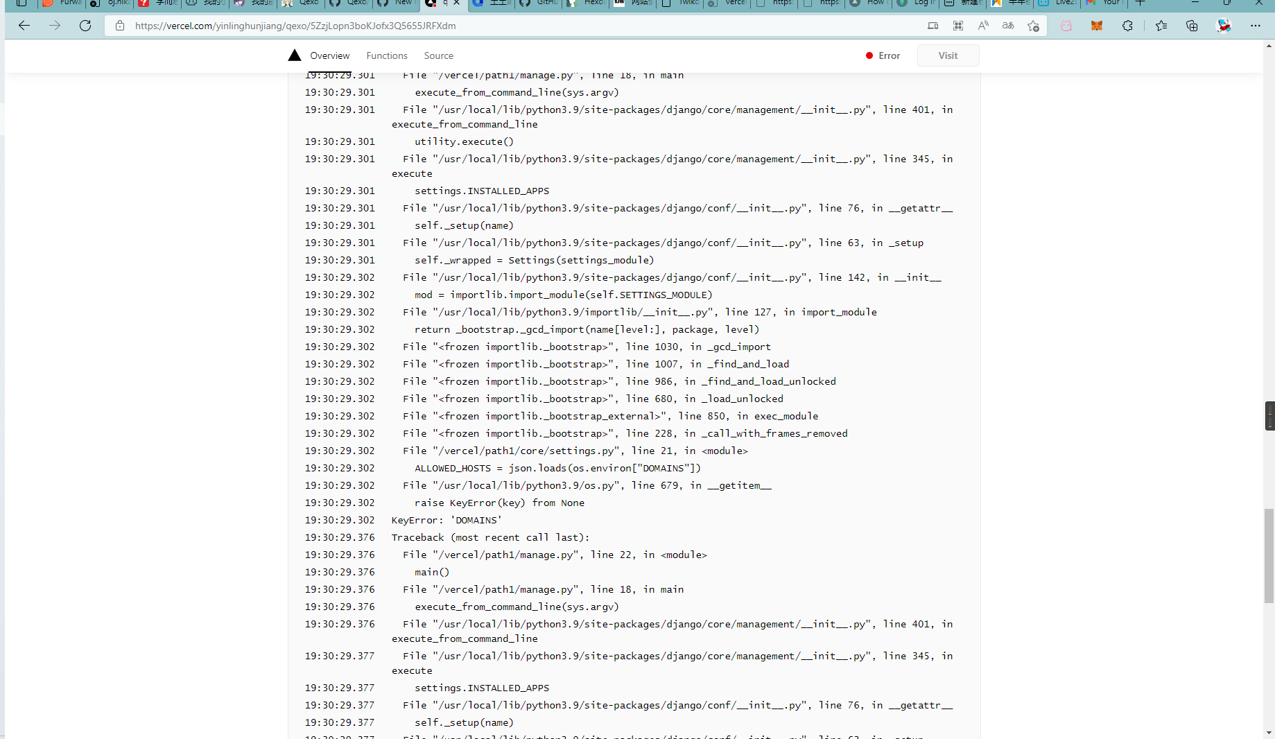 When i try to deploy Qexo on vercel,I get error like Command "./migrate.sh" exited with 1 ...