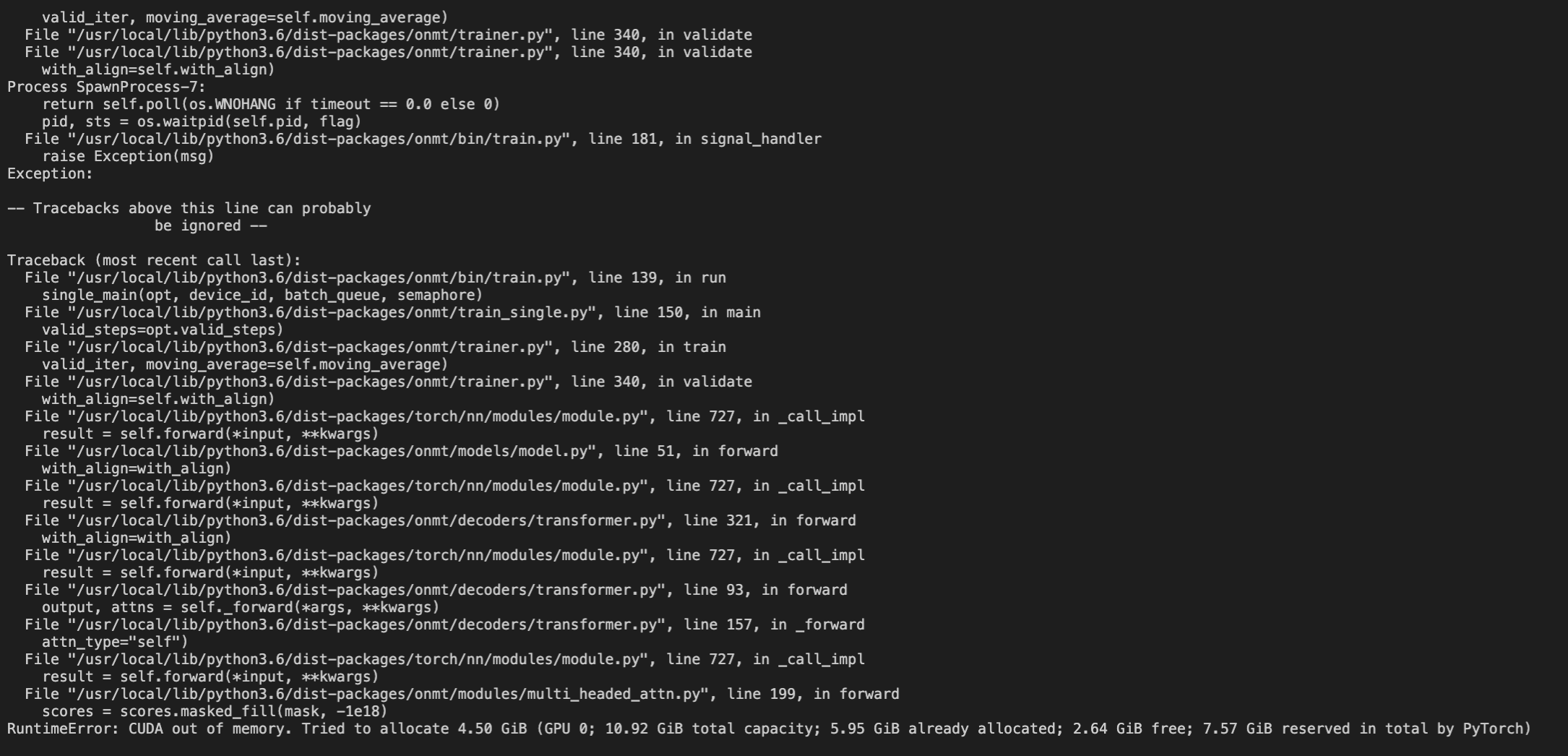 adding checkpoints to the GPUs. · Issue #1967 · OpenNMT/OpenNMT-py · GitHub