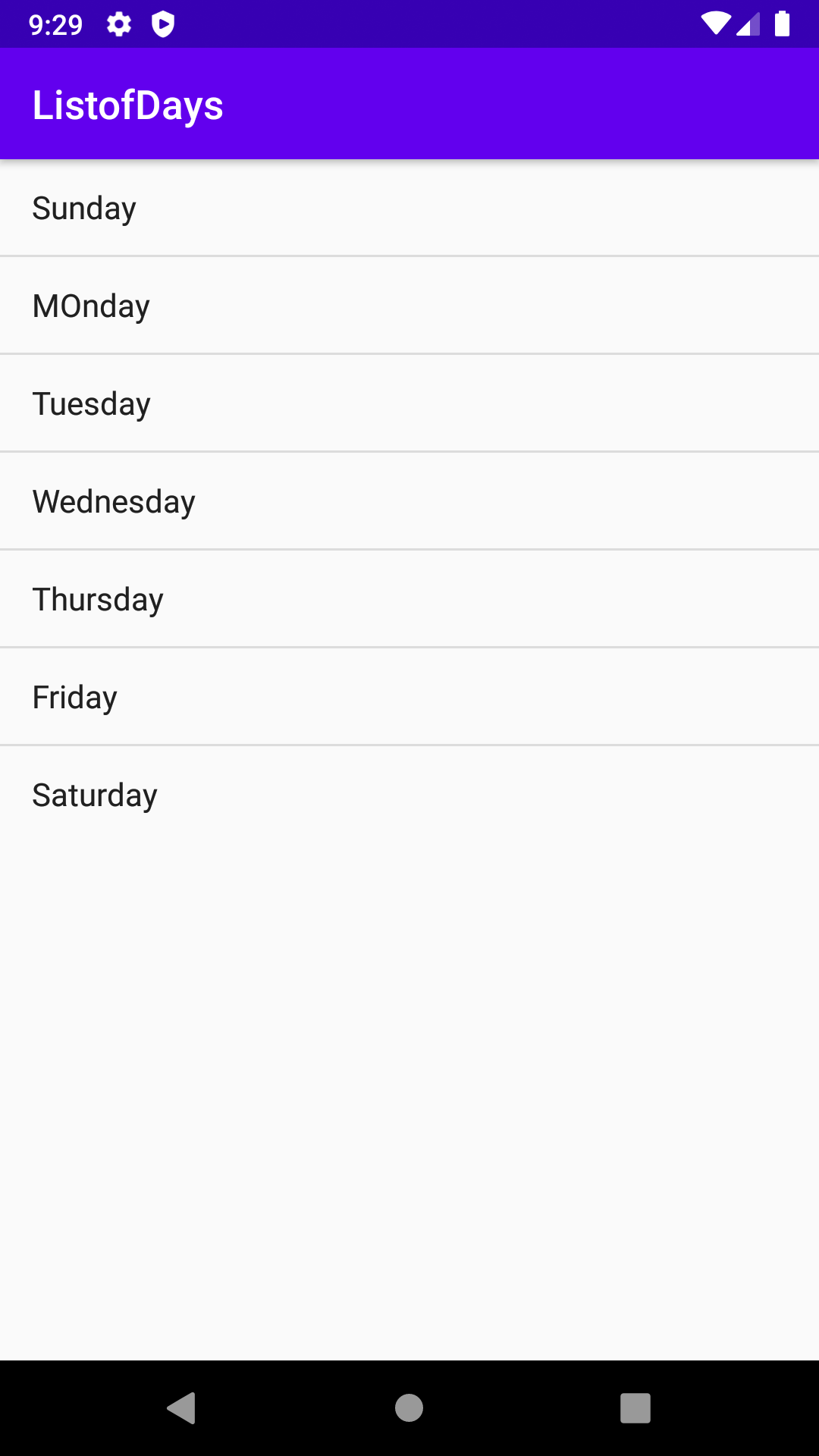 GitHub - karthickyuvan/ListofDays: This is a Simple List View