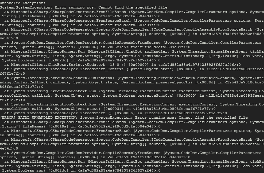 Linux C# scripting · Issue #1294 · MCCTeam/Minecraft-Console-Client · GitHub