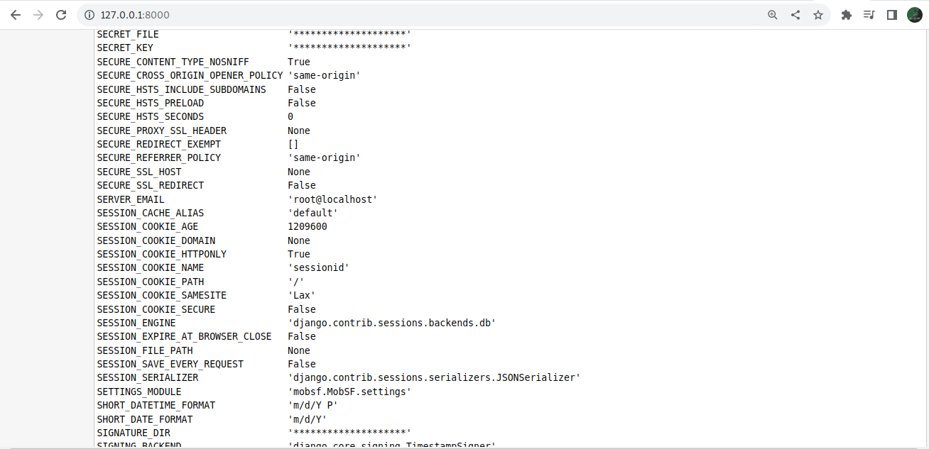 Information Disclosure Vulnerability In Mobsf Sensitive Information Leak Due To Debug Mode