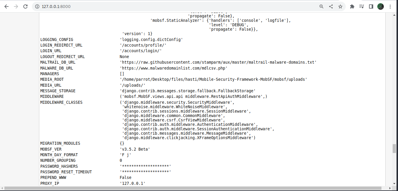 Information Disclosure Vulnerability In Mobsf Sensitive Information Leak Due To Debug Mode