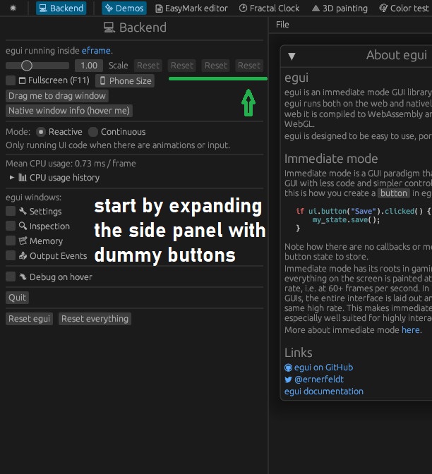 Backend panel's "Reset everything" button not resetting everything · Issue #3254 · emilk/egui ...