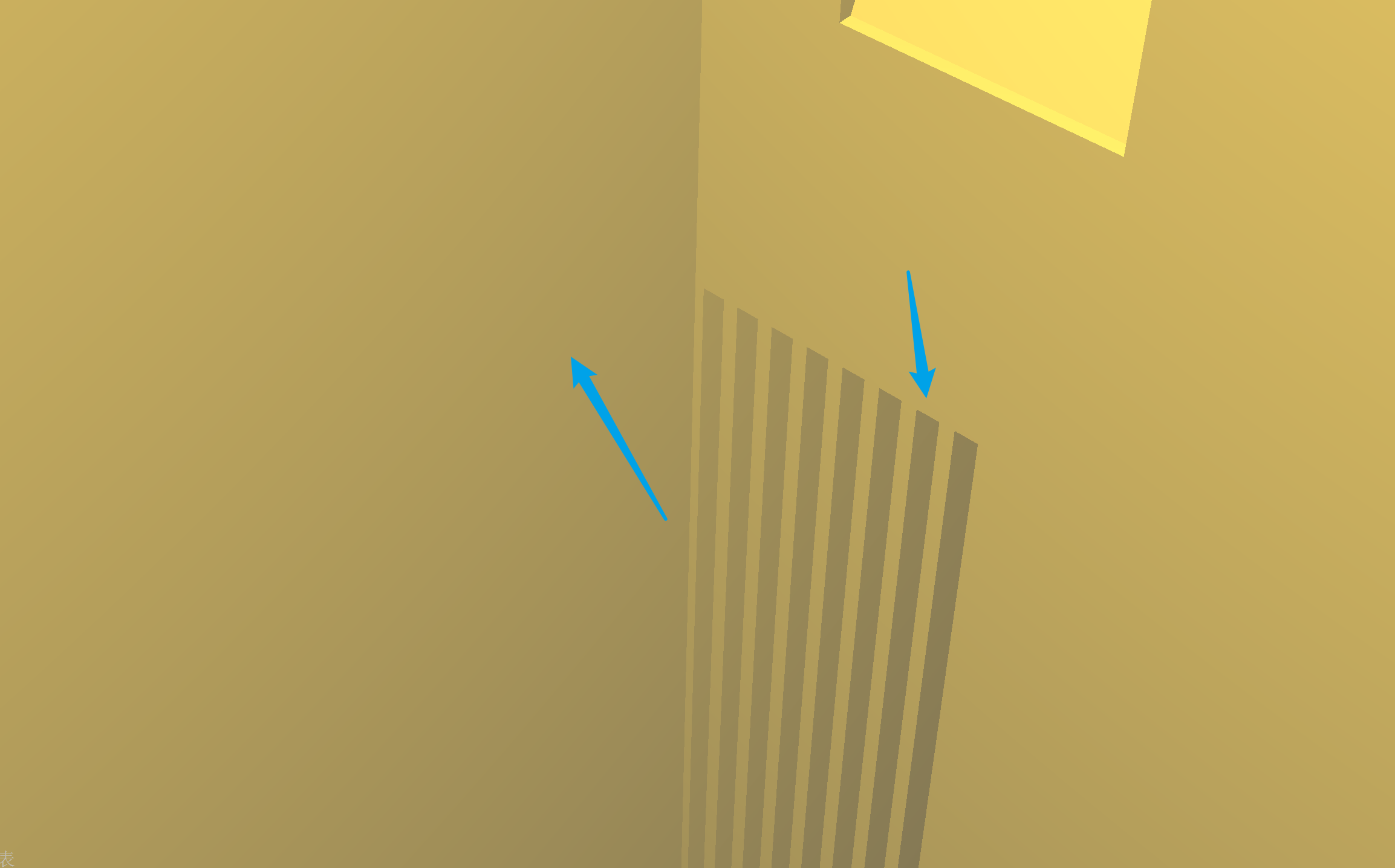 Rectangular model with penetrating features and an extra layer on the ...