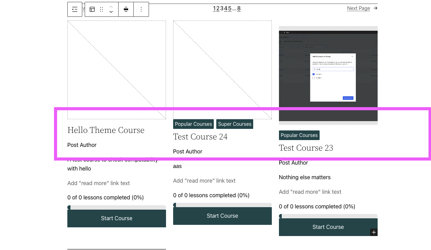 Fix course categories block not visible on the frontend for twenty twenty two theme · Issue ...