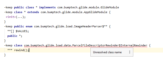ProGuard Rule - Unresolved class name - com.bumptech.glide.load.data ...