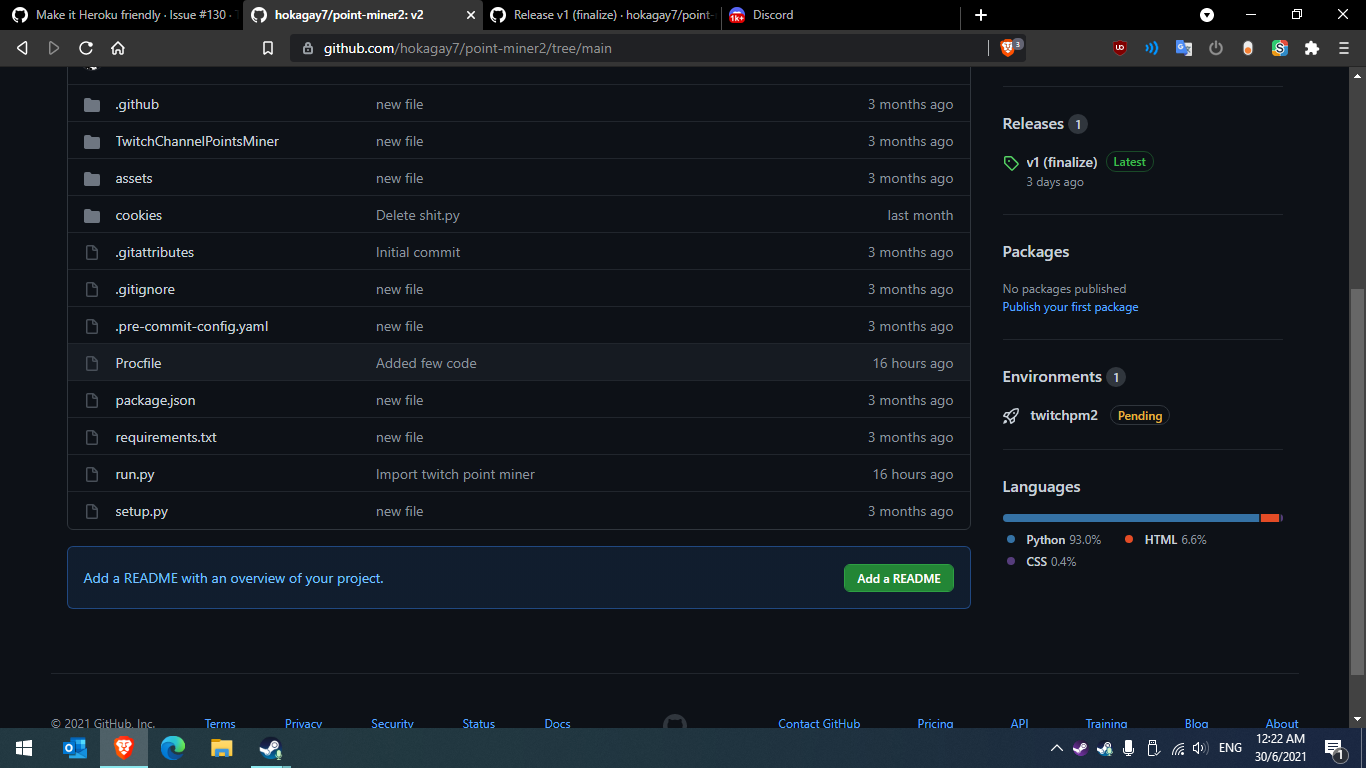 Make it Heroku friendly · Issue #130 · Tkd-Alex/Twitch-Channel-Points-Miner-v2 · GitHub