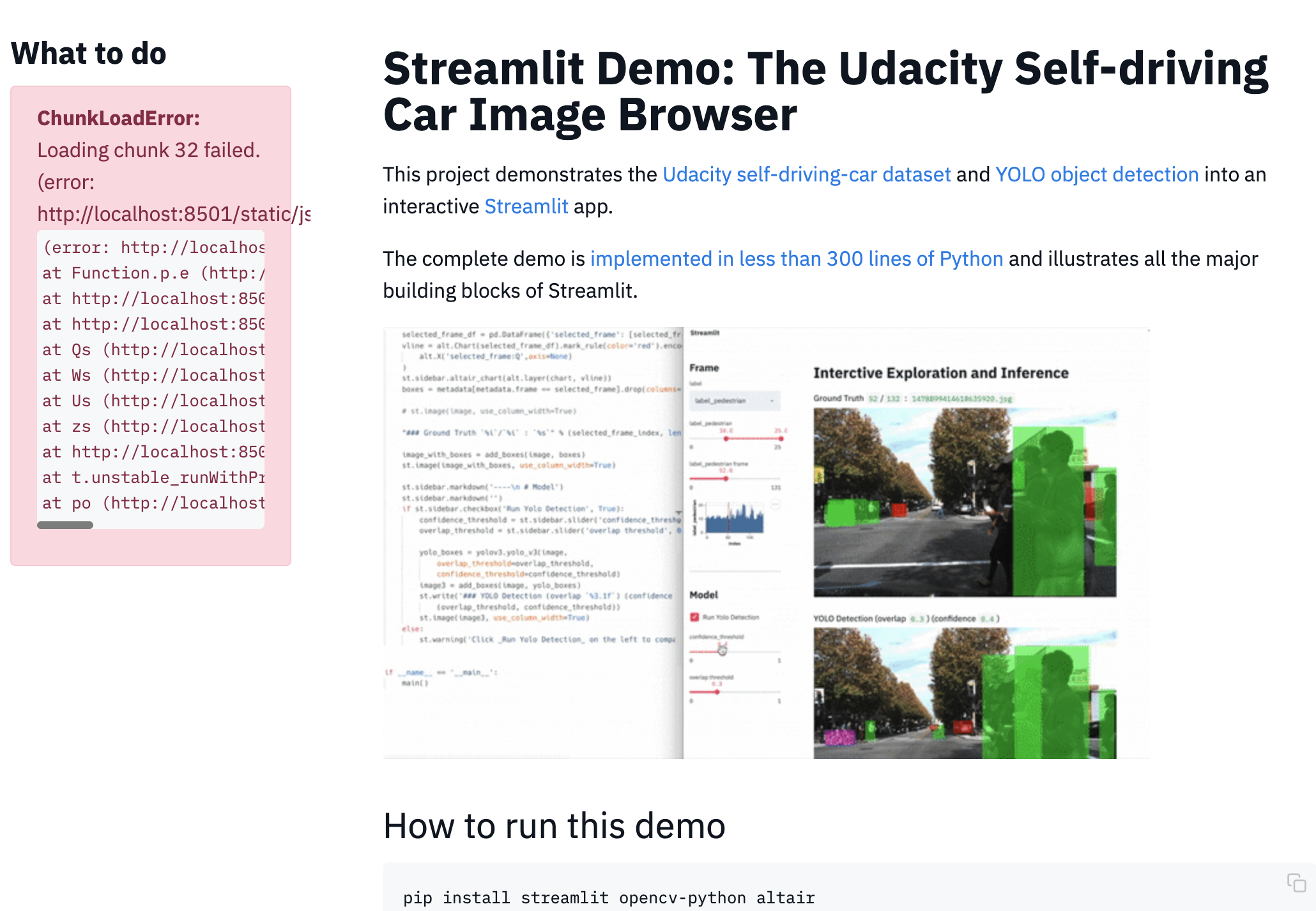 Chunkloaderror · Issue 173 · Streamlitstreamlit · Github