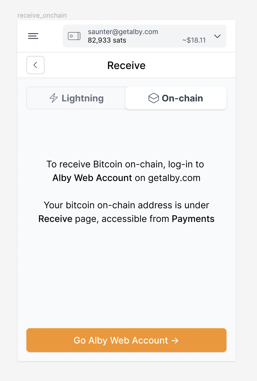 Too hard to find on-chain deposit address · Issue #2186 · getAlby/lightning-browser-extension ...