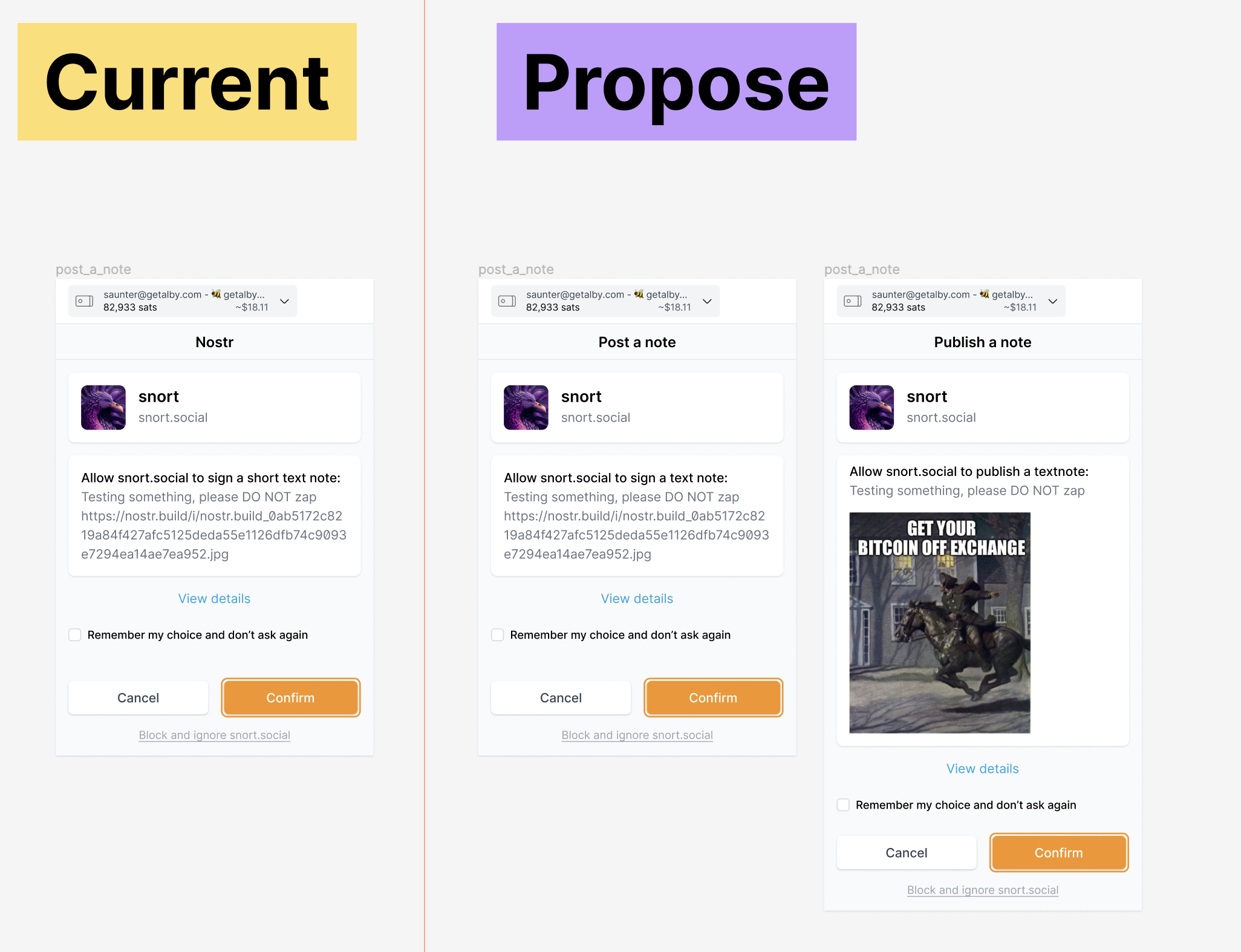Improve Nostr signing screens · Issue #2212 · getAlby/lightning-browser-extension · GitHub