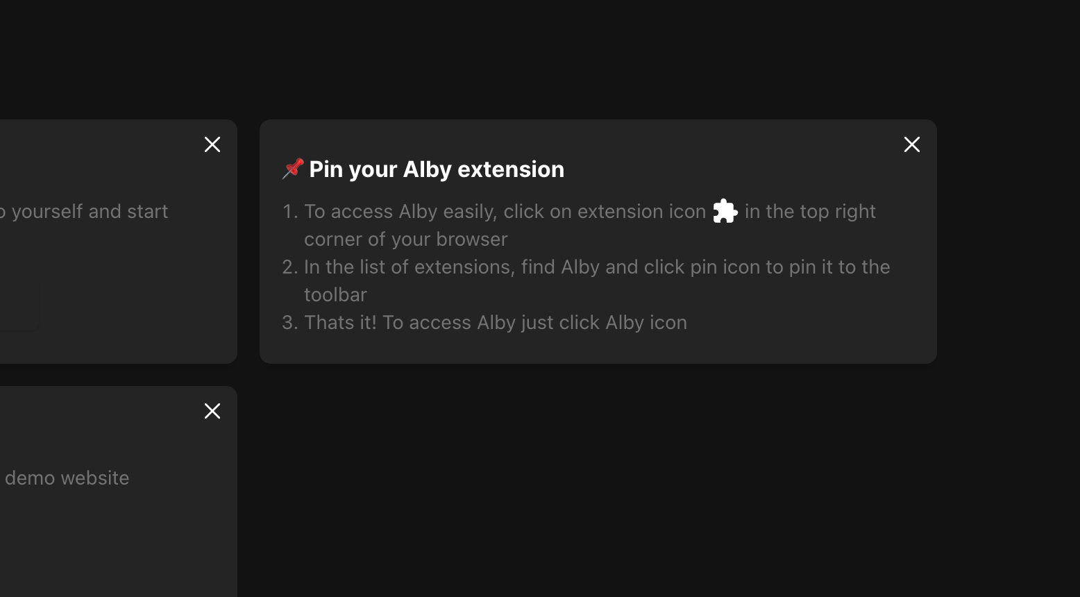 Add "Pin your Alby Extension" screen as last onboarding step · Issue #2343 · getAlby/lightning ...