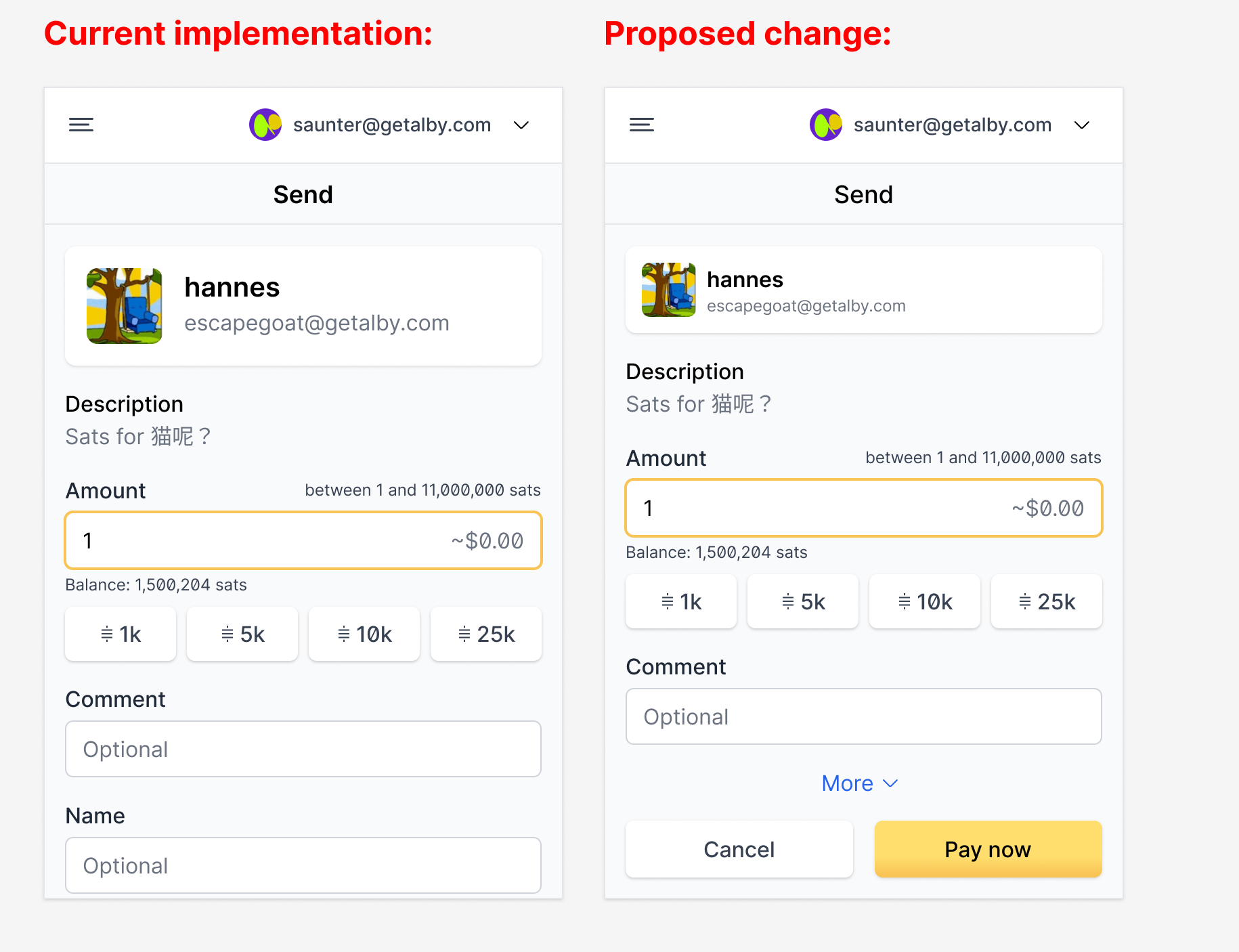 Shrink "receiver" box · Issue #2375 · getAlby/lightning-browser-extension · GitHub