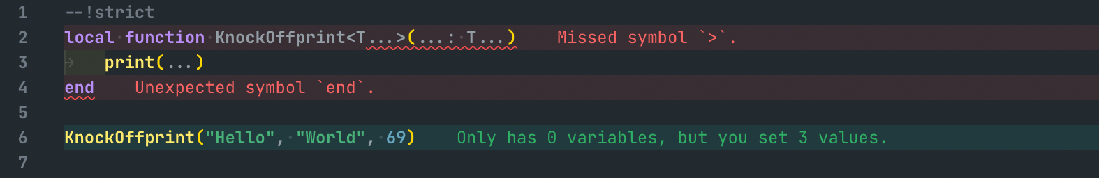 LSP doesn't support advanced function types · Issue #140 · NightrainsRbx/RobloxLsp · GitHub