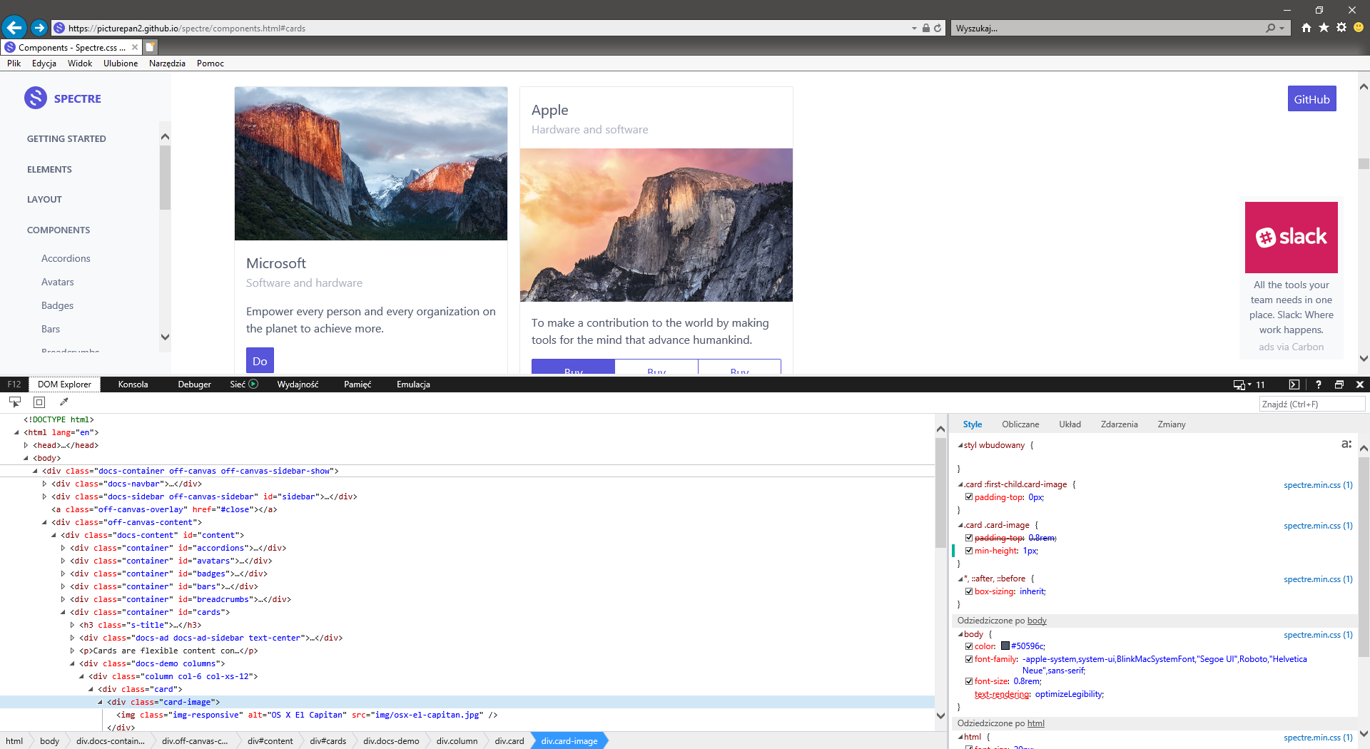 Found an issue in IE11 · Issue #369 · picturepan2/spectre · GitHub