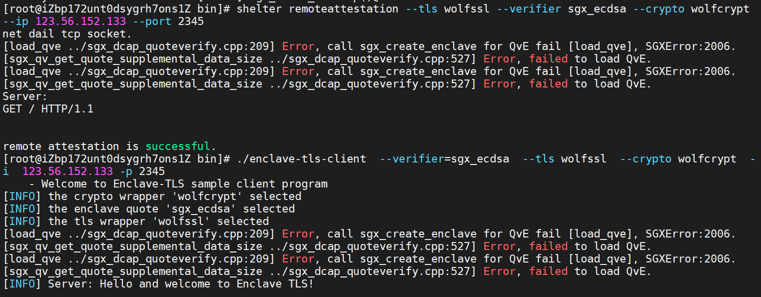 non-sgx enclave-tls-client + sgx enclave-tls-server error mesages · Issue #934 · inclavare ...