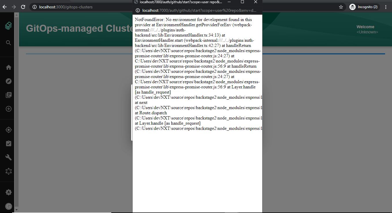 Backstage App Is Opening But I Am Not Able To Sign In Through Github Getting Error · Issue 1618