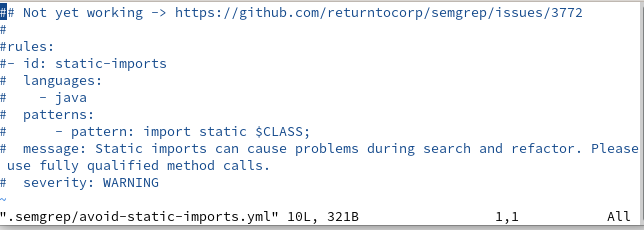 Semgrep crashes if given a yml file with only comments · Issue #3773 · semgrep/semgrep · GitHub