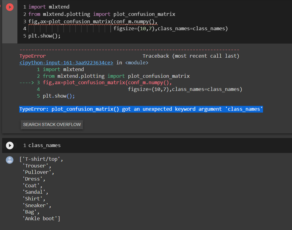 Got an unexpected keyword arg 'class_names' #1019 · mrdbourke pytorch-deep-learning · Discussion ...