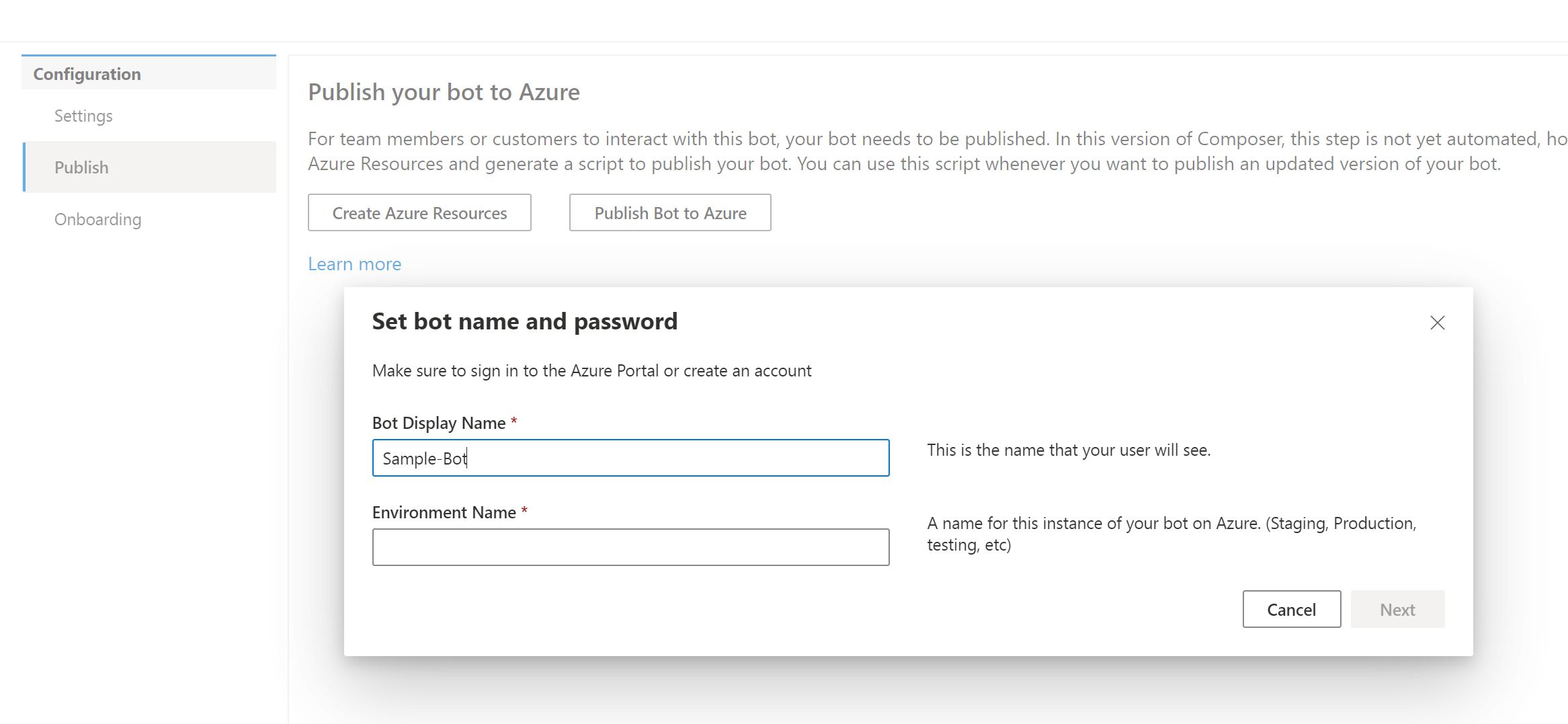 Composer User Experience Bot Publishing · Issue 3438 · Microsoftbotframework Composer · Github 0361