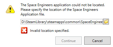 [Invalid location specified] Space Engineers application could not be located · Issue #195 ...
