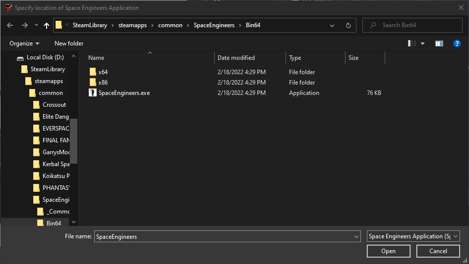 [Invalid location specified] Space Engineers application could not be ...