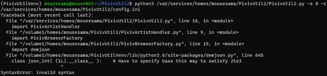Demjson dependency not compatible with Python 3.8 under unix · Issue #866 · Nandaka/PixivUtil2 ...