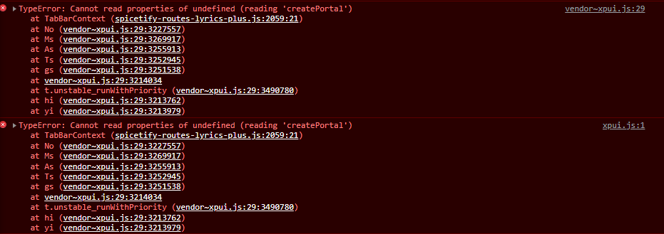 Error loading Marketplace, Reddit or Lyrics page · Issue #1734 · spicetify/cli · GitHub