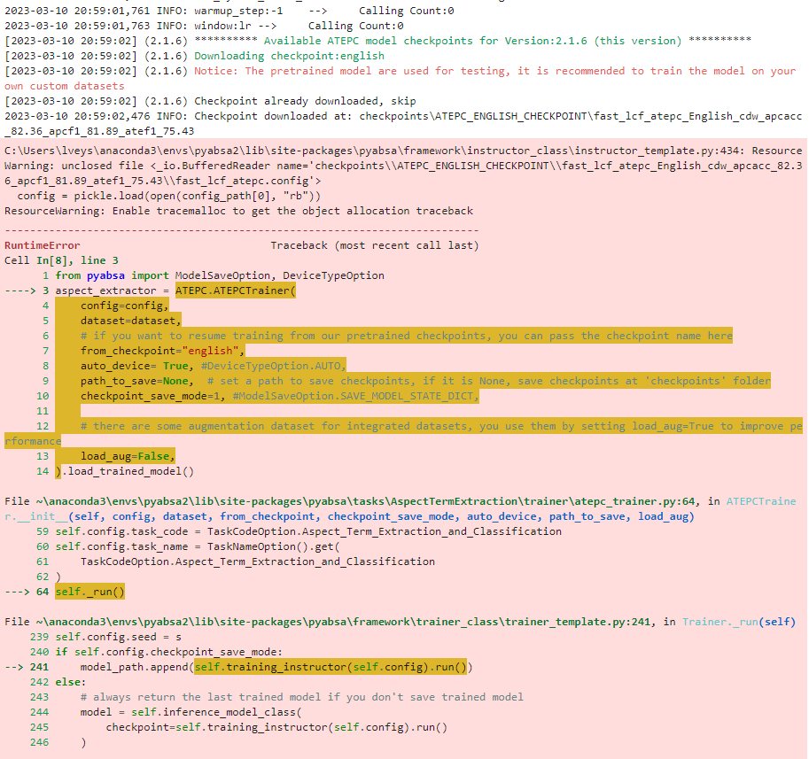 Error custom training pyABASA v2 Missing keys in loading state_dict for LCF_ATEPC · Issue #265 ...