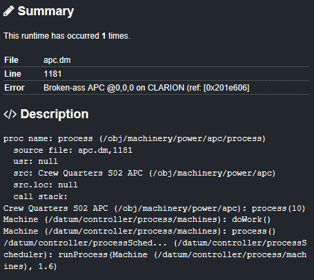 Clarion roundstart broken-ass APC runtime · Issue #11340 · goonstation/goonstation · GitHub
