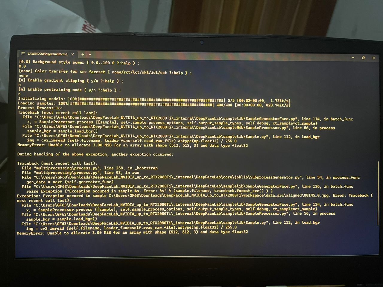 Training XSeg doesn't continue, doesn't error. · Issue #5202 · iperov/DeepFaceLab · GitHub