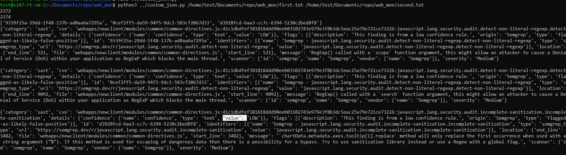Semgrep Scanning Mismatched Results · Issue #7569 · semgrep/semgrep · GitHub